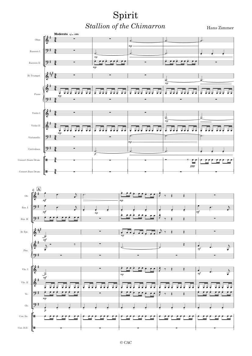 Spirit: Stallion of the Cimarron – Hans Zimmer Sheet music for Piano ...