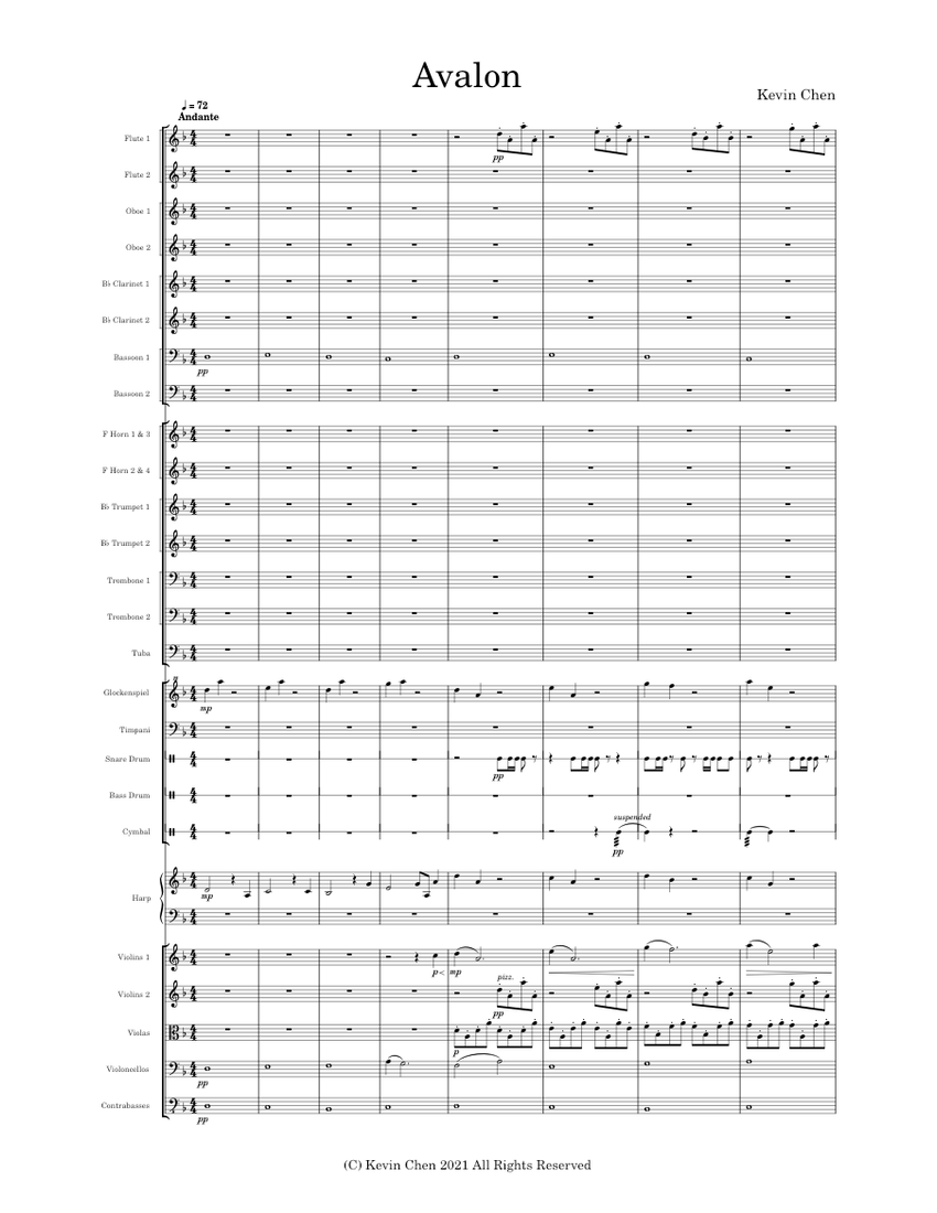 Avalon Sheet music for Trombone, Tuba, Flute, Oboe & more instruments (Symphony Orchestra ...