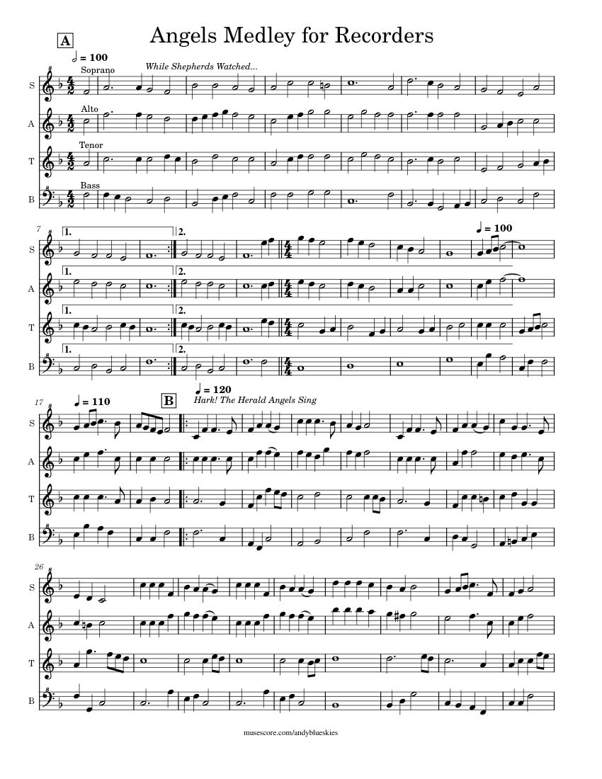 Angels Medley - piano tutorial