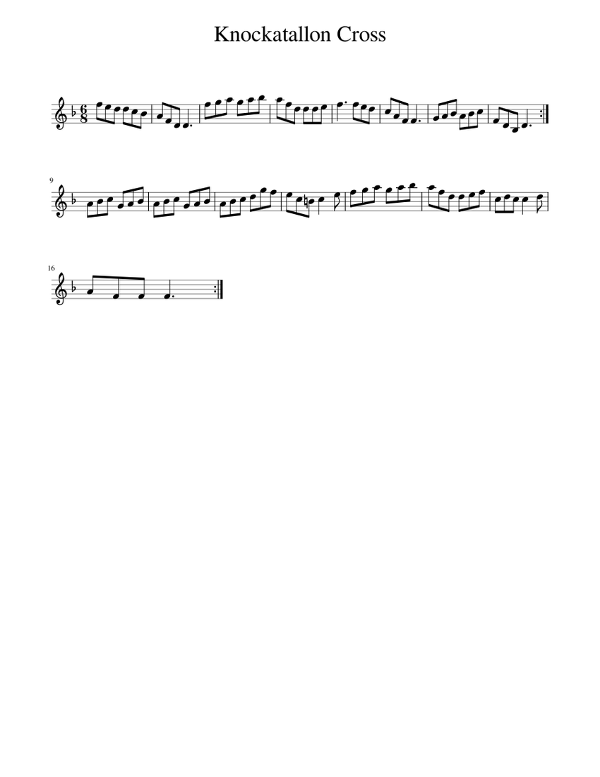 Knockatallon Cross Sheet music for Piano (Solo) | Musescore.com