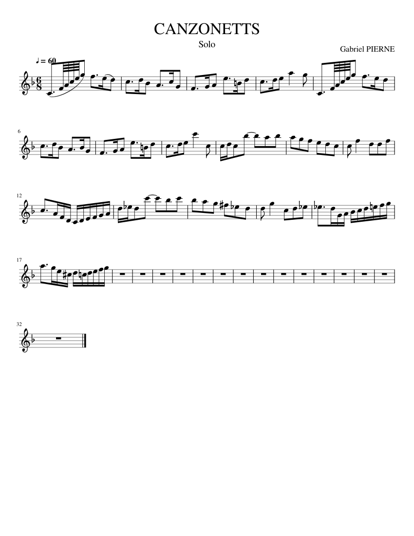 CANZONETTA Sheet music for Clarinet in b-flat (Solo) | Musescore.com