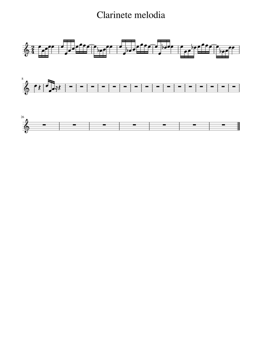 .Clarinete melodia Sheet music for Clarinet in b-flat (Solo) | Musescore.com