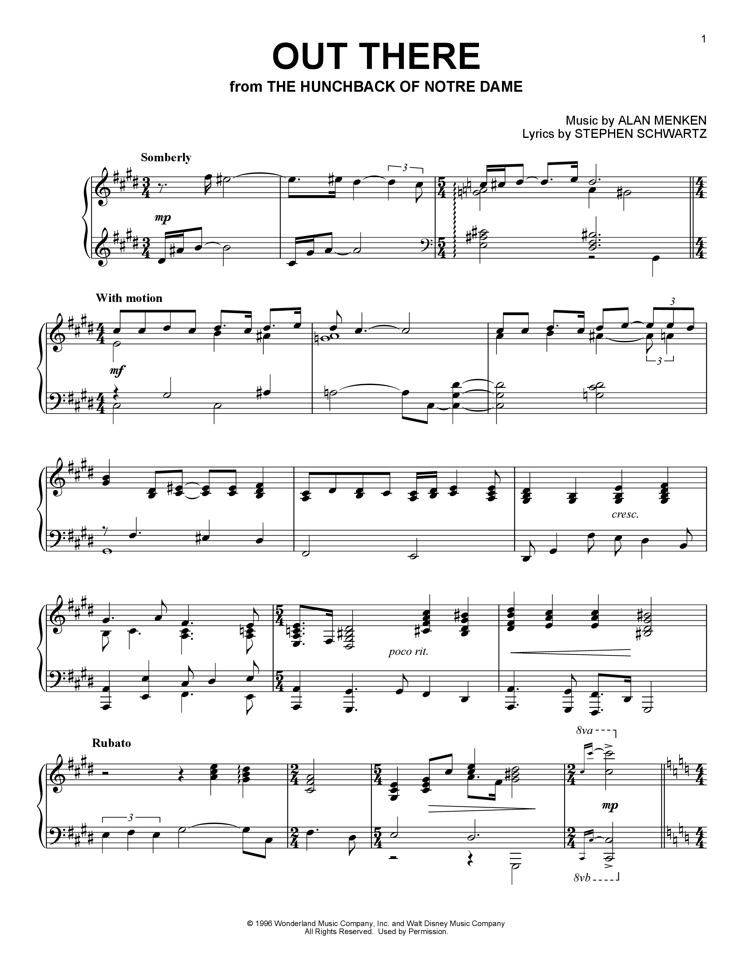 Play Official version of Out There (from Disney's The Hunchback Of ...