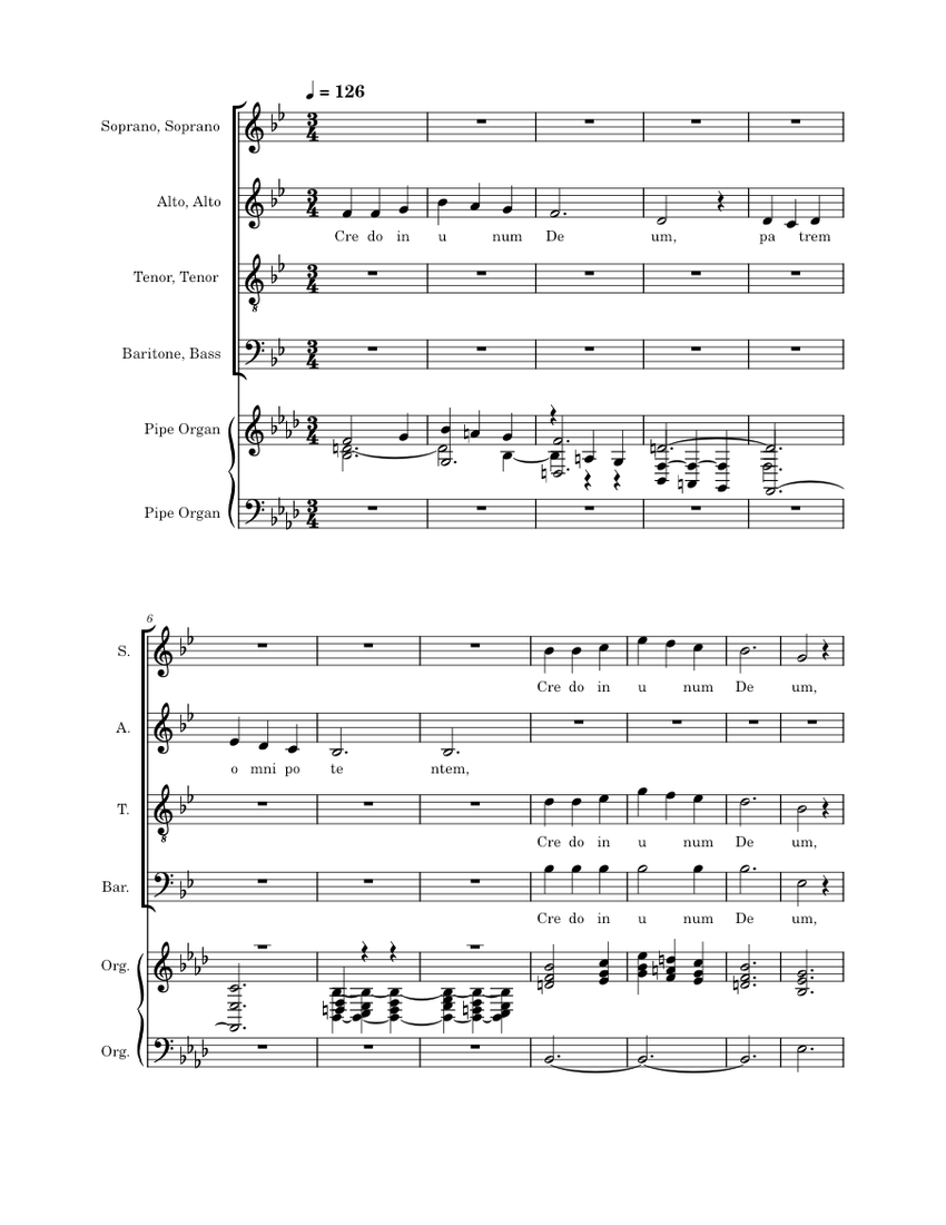 Messe D-dur, op 86 Credo – Antonín Dvořák 3 Credo Sheet music for ...