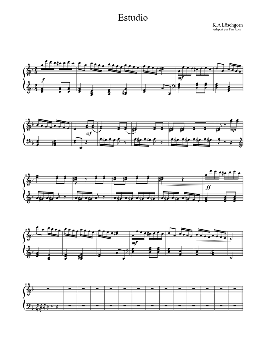 Estudio Sheet music for Piano (Solo) | Musescore.com