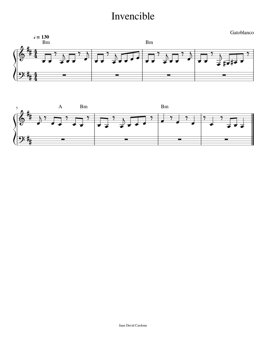 Invencible Sheet music for Piano (Solo) Easy | Musescore.com