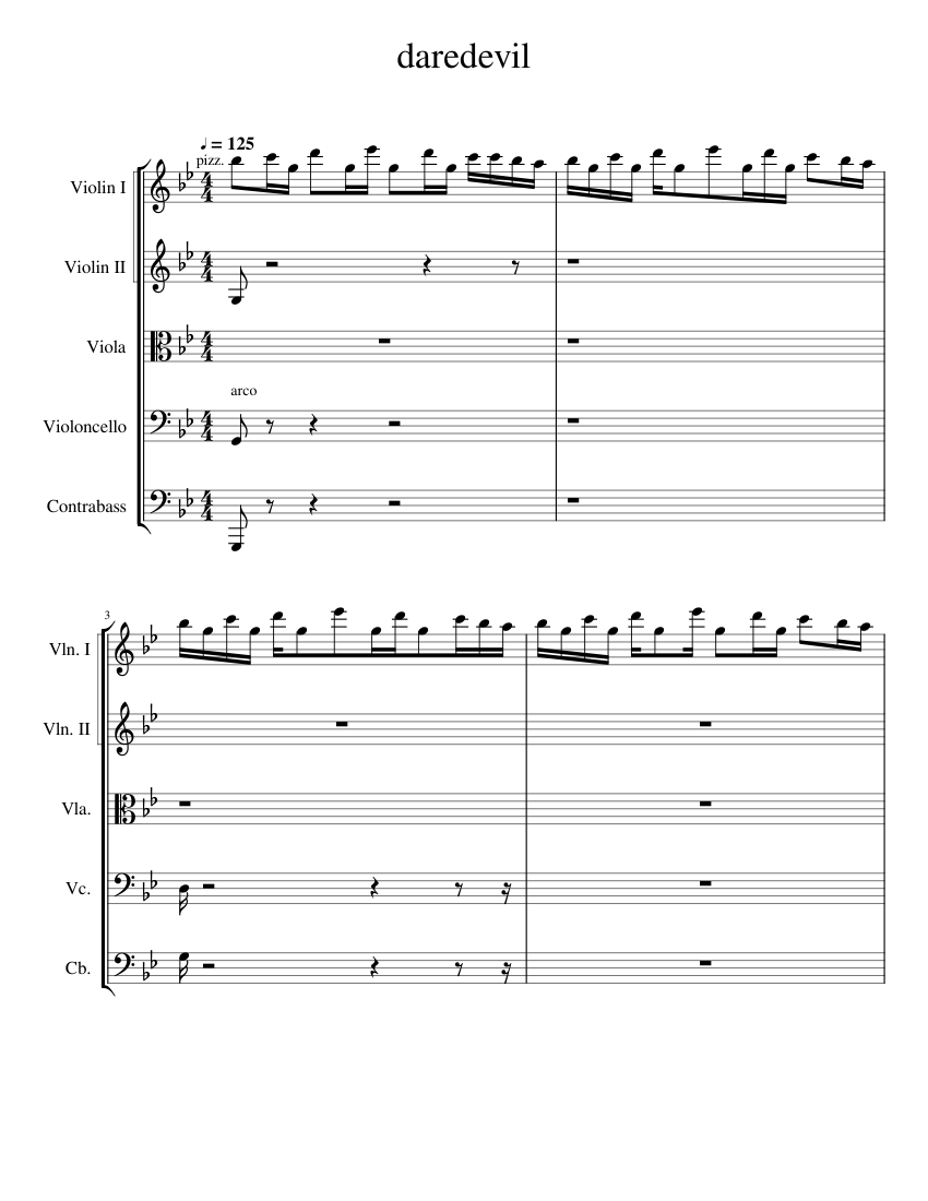 Ace Combat 7 - Daredevil (Work In Progress) Sheet music for Contrabass ...