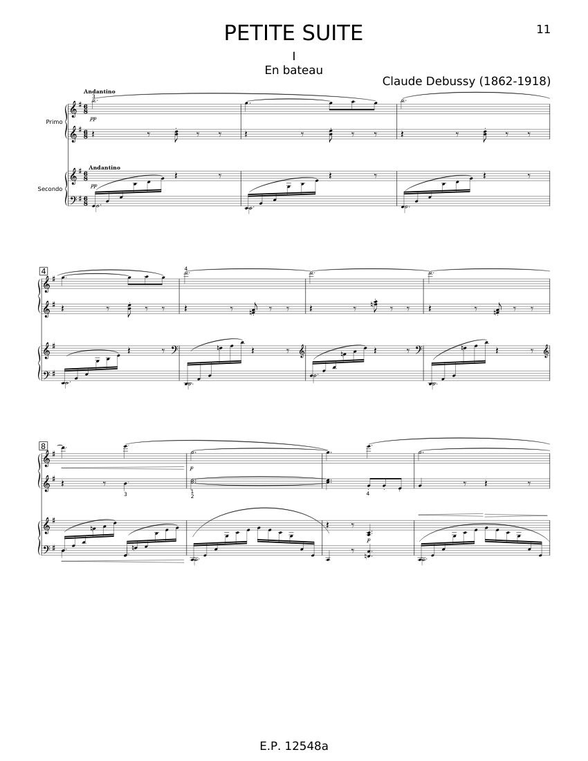 Petite suite - Claude Debussy Sheet music for Piano (Piano Duo) | Musescore.com