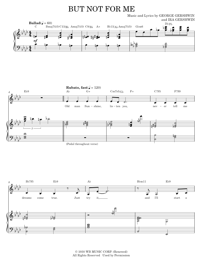Play Official version of But Not For Me sheet music by Sarah Vaughan ...