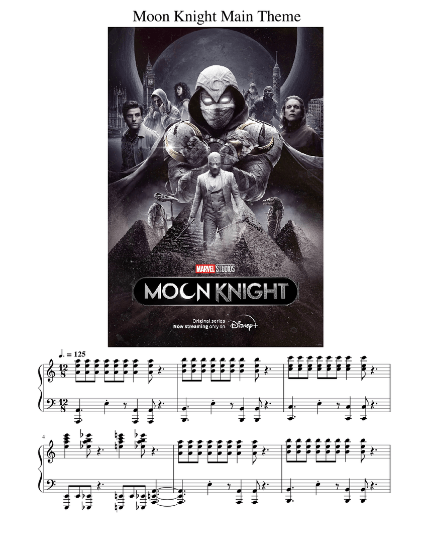 Moon Knight Main Theme Sheet music for Piano (Solo) | Musescore.com