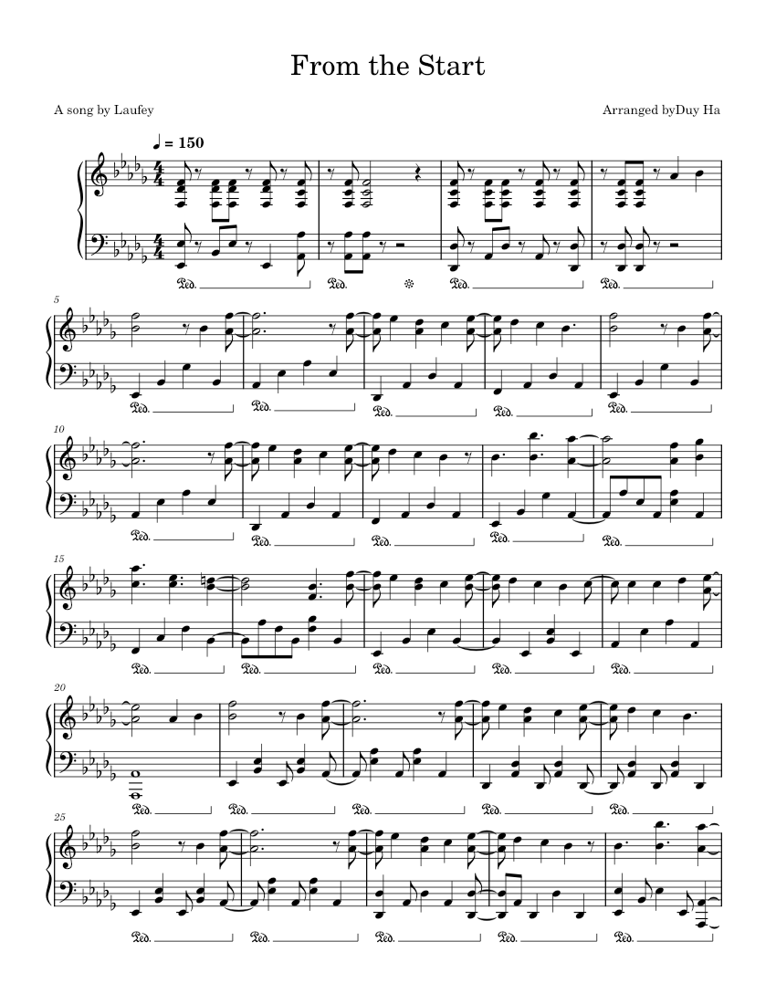 From The Start - Laufey Sheet Music for Piano (Solo) | MuseScore.com