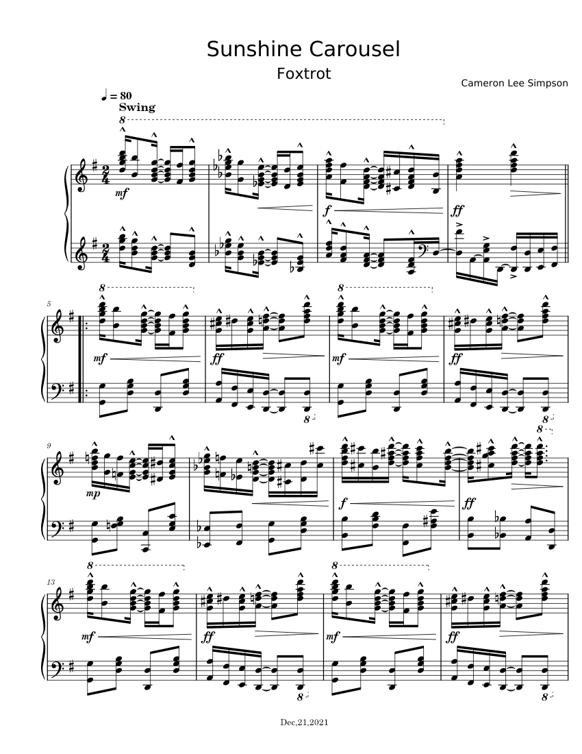 Sunshine Carousel Sheet music for Piano (Solo) | Musescore.com
