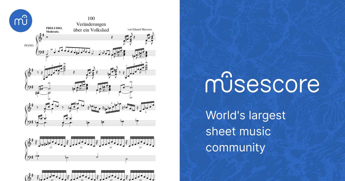 100 Veränderungen über ein Volkslied – Eduard Marxsen Sheet music for ...