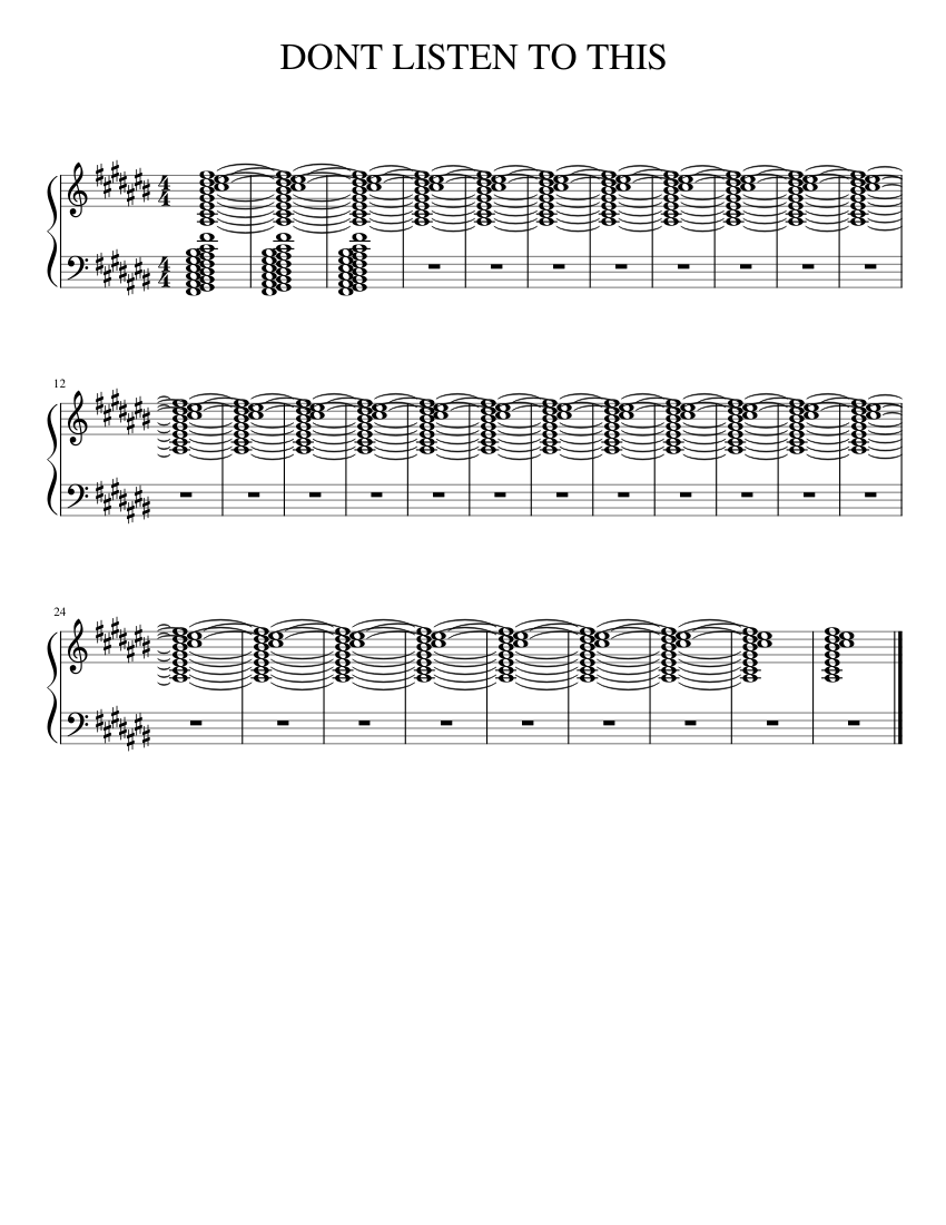 DONT LISTEN TO THIS Sheet music for Piano (Solo) | Musescore.com