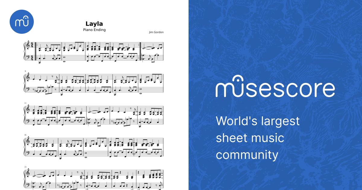 Layla – Eric Clapton Layla (Piano Ending) Sheet music for Piano (Solo ...