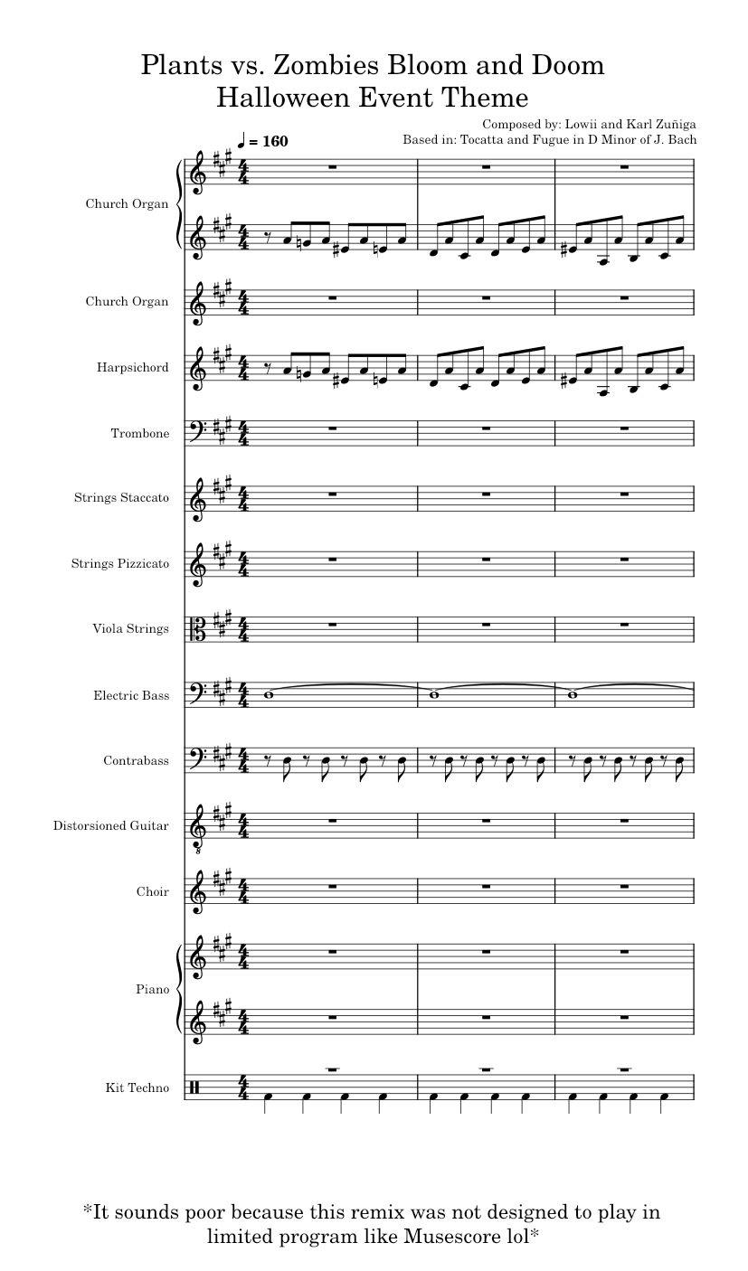 Plants vs. Zombies Bloom and Doom Halloween Event Theme Sheet music for ...