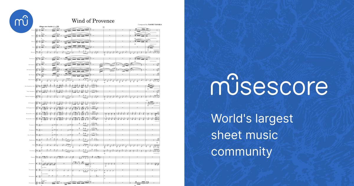 Wind of Provence – Naoki Tasaka Wind of Provence Sheet music for ...