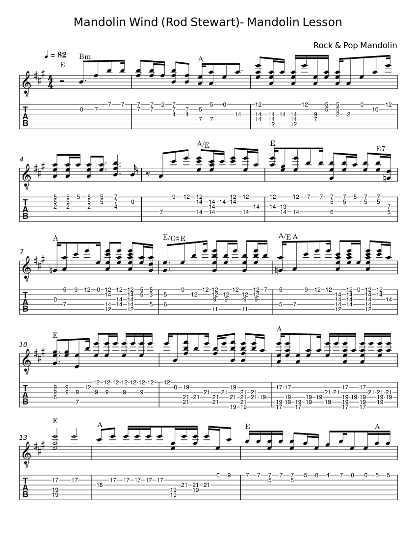 Mandolin wind - Rod Stewart Sheet Music and Tab with Chords for Guitar ...