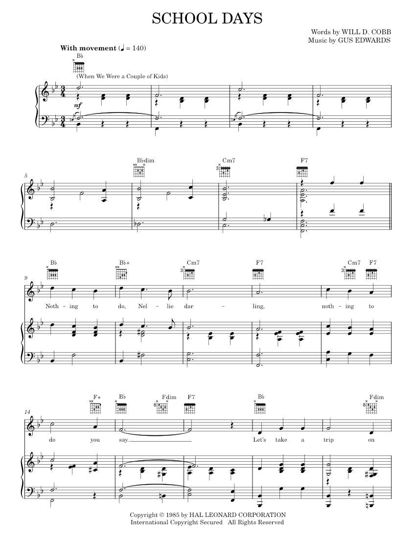 Play Official version of School Days (When We Were A Couple Of Kids ...