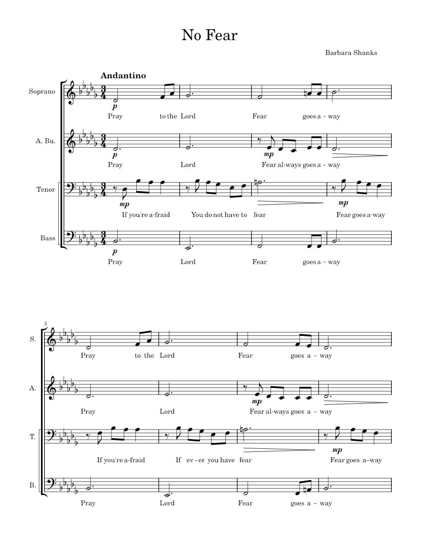 No Fear Sheet music for Bass guitar, Synthesizer (SATB) | Musescore.com