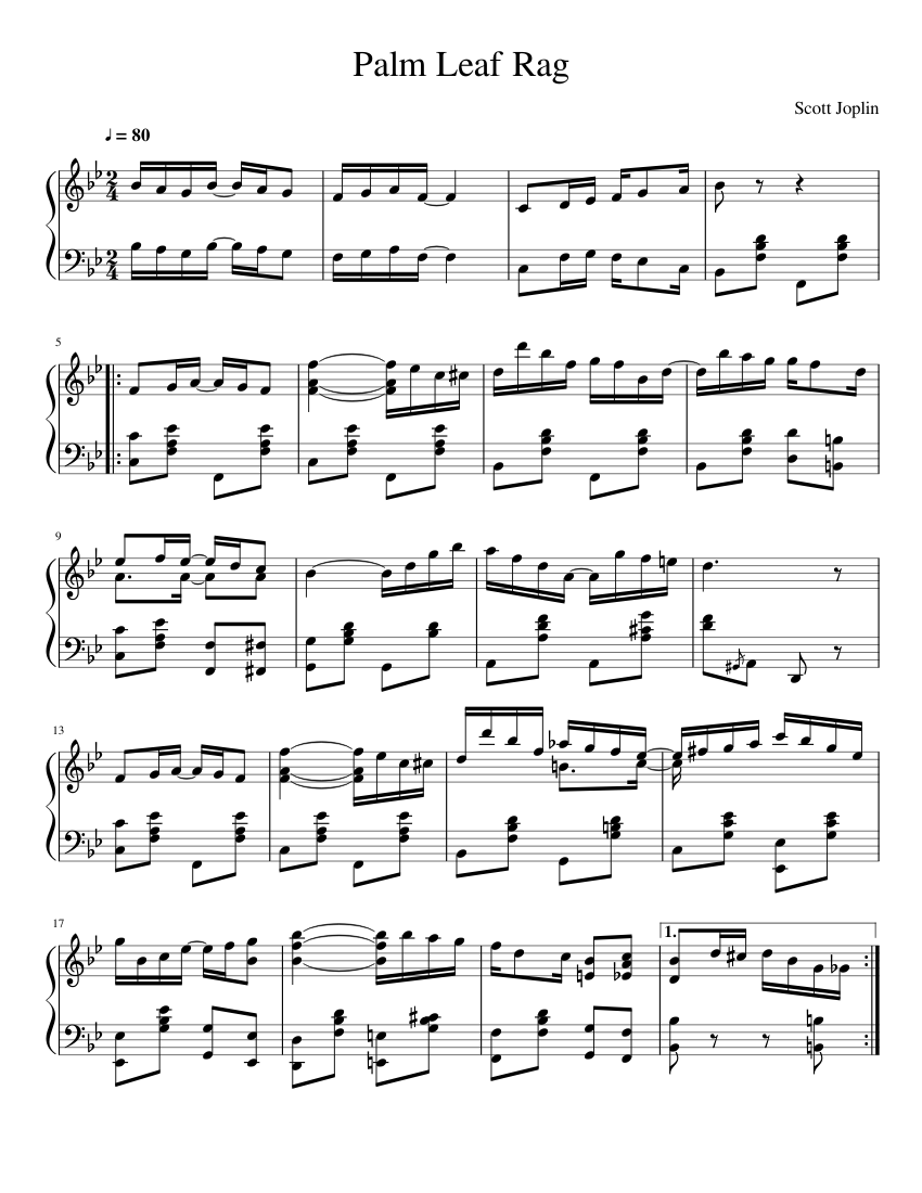 Palm Leaf Rag Sheet music for Piano (Solo) | Musescore.com