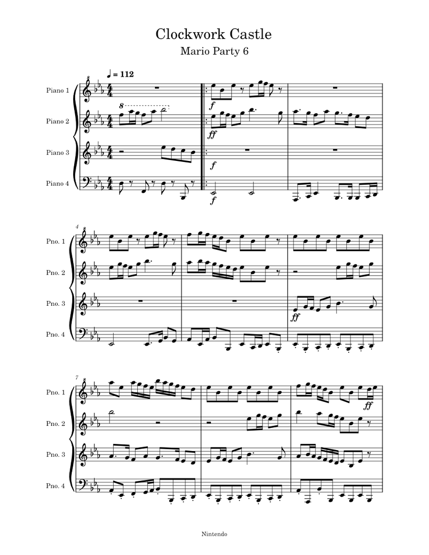 Clockwork Castle Sheet music for Piano (Mixed Quartet) | Musescore.com