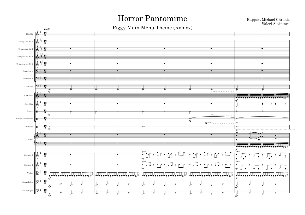 Horror Pantomime - Ruppert Michael Christie (Piggy - Roblox) Sheet ...