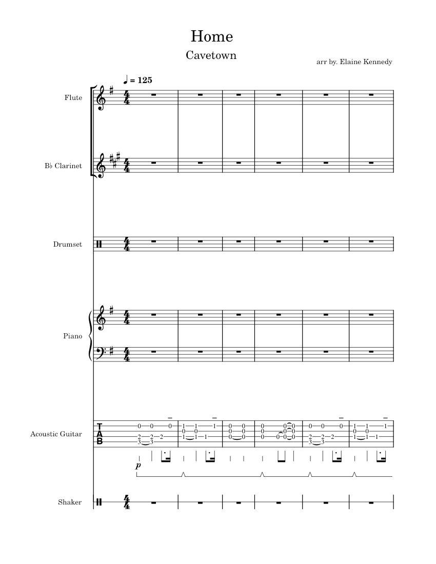 Home – cavetown Sheet music for Piano, Flute, Clarinet in b-flat ...