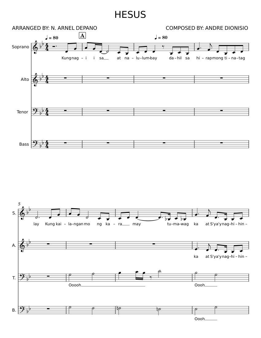 HESUS – ANDRE DIONISIO;DINO SORRA Sheet music for Bass guitar ...