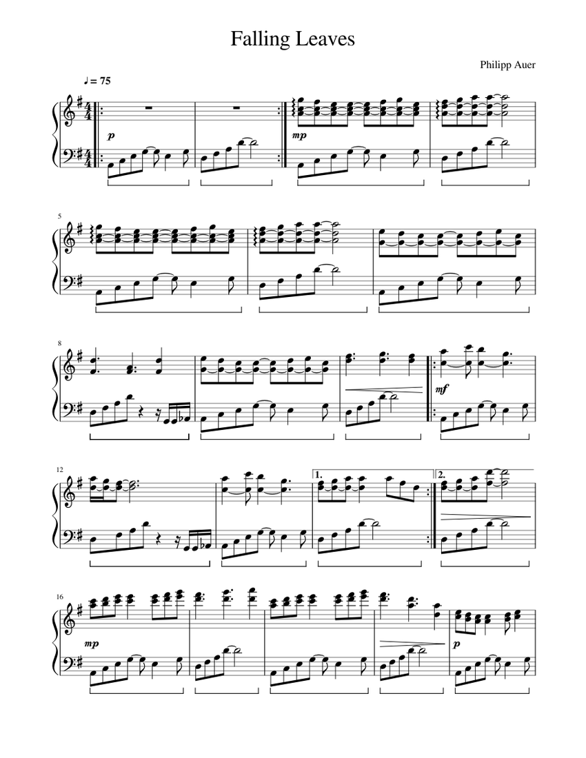 Falling Leaves Sheet music for Piano (Solo) | Musescore.com