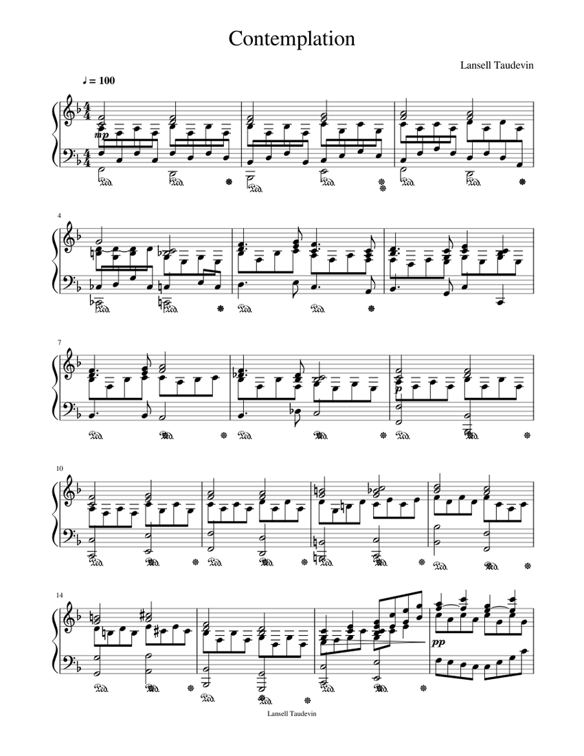 Contemplation Sheet music for Piano (Solo) | Musescore.com