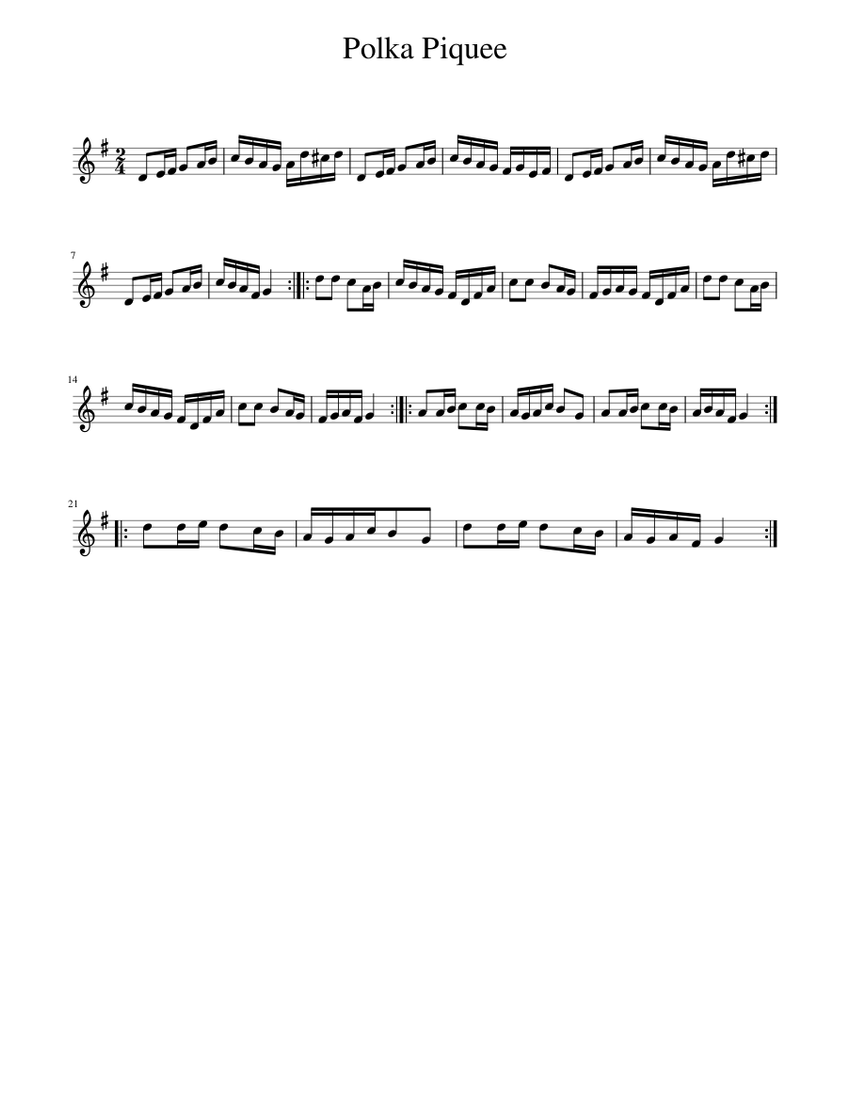 Polka Piquee Sheet music for Piano (Solo) | Musescore.com