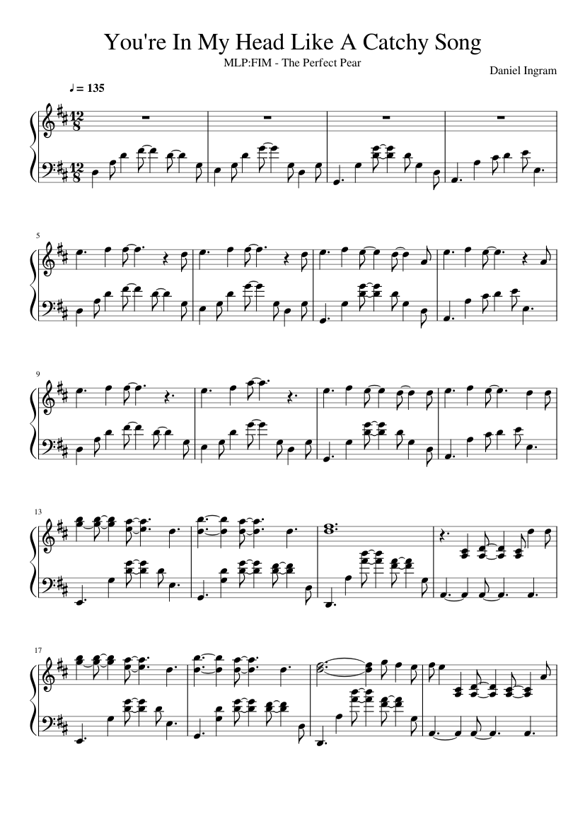 My Little Pony - You're In My Head Like A Catchy Song Sheet Music for ...
