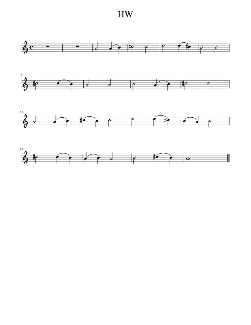 HW Sheet music for Violin (Solo) | Musescore.com