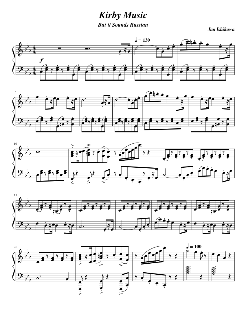Kirby Music Sheet Music for Piano (Solo) easy | MuseScore.com