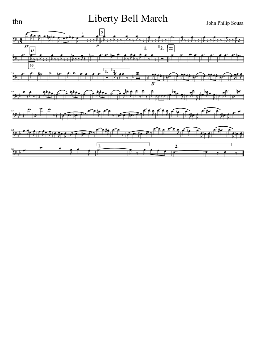 Liberty Bell March tbn Sheet music for Trombone (Solo) | Musescore.com