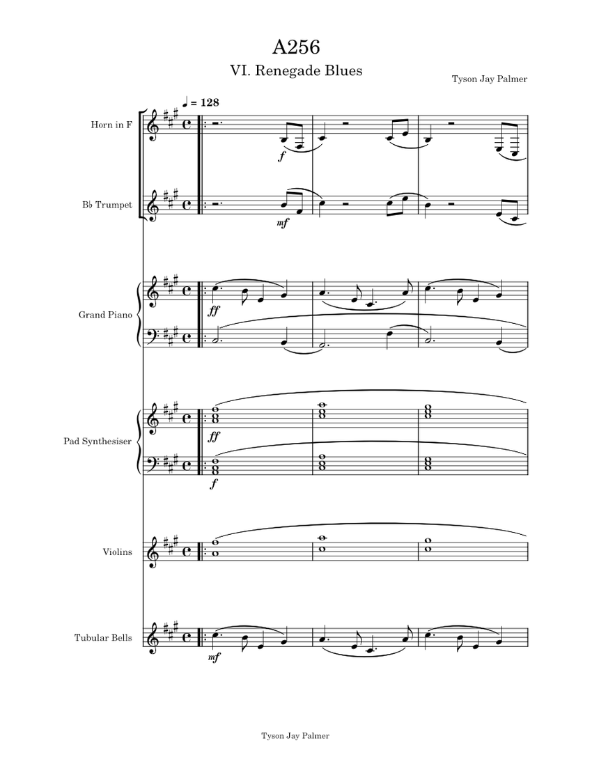 A256 - VI. Renegade Blues - Tyson jay Palmer Sheet music for Piano ...