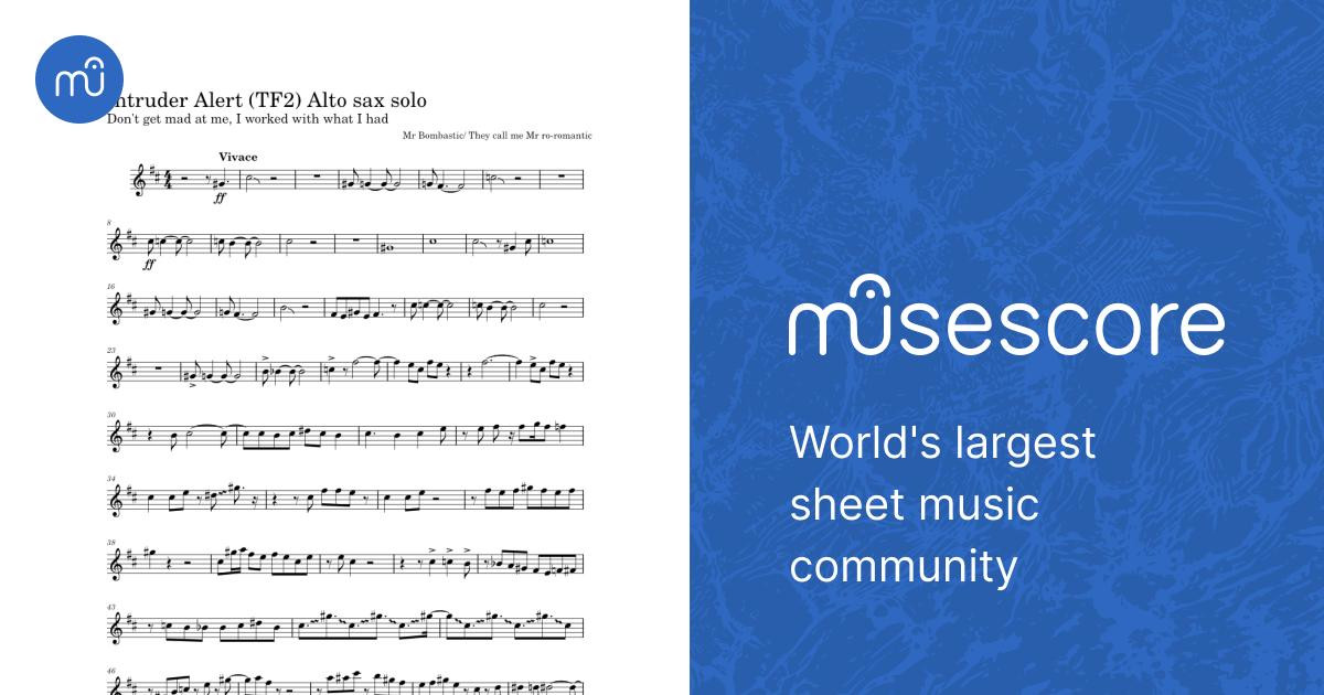 Intruder Alert (TF2) Alto sax solo Sheet music for Saxophone alto (Solo ...