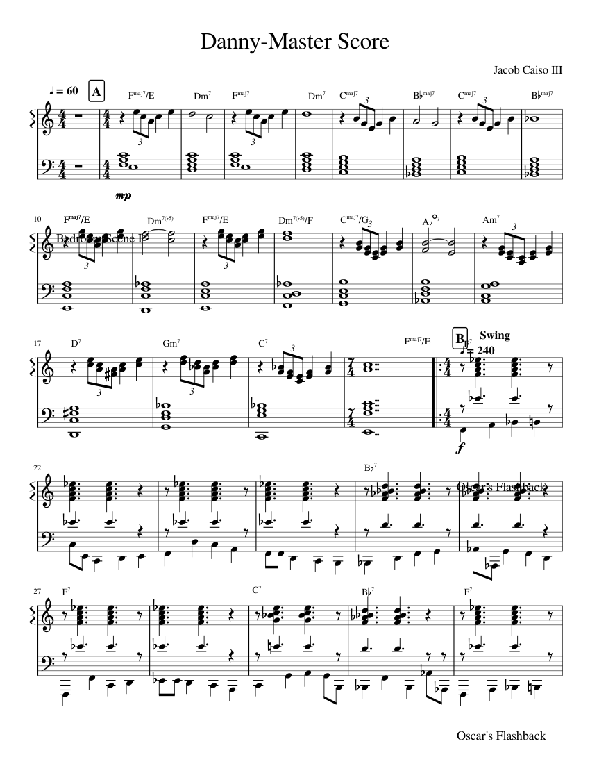 Danny-Master Score Sheet music for Piano (Solo) | Musescore.com
