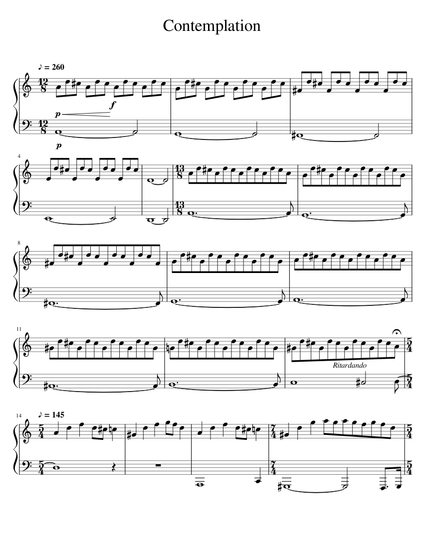 Contemplation Sheet music for Piano (Solo) | Musescore.com