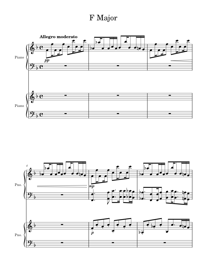 F Major Sheet music for Piano (Piano Duo) | Musescore.com