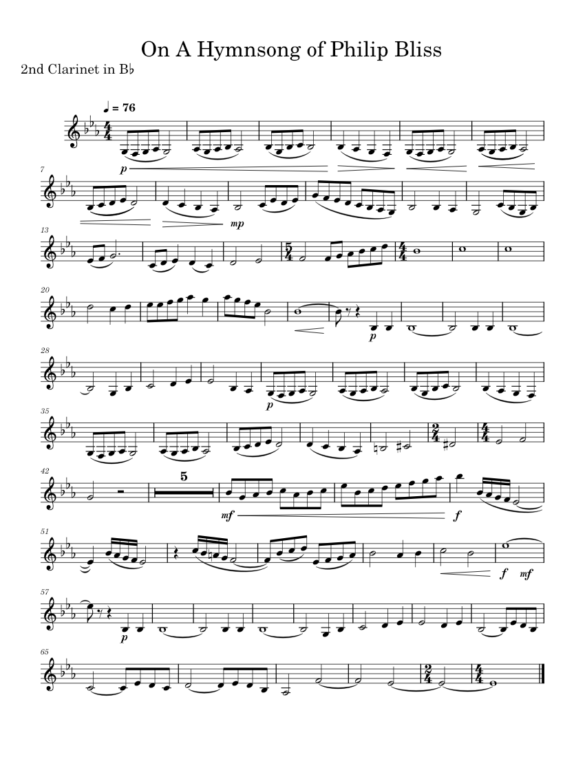 On a Hymnsong of Philip Bliss – David R. Holsinger On A Hymnsong of Philip Bliss Sheet Music for ...