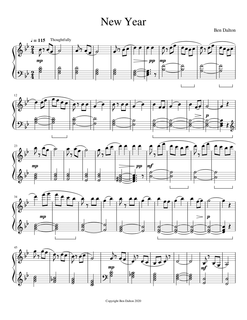 New_Year Sheet music for Piano (Solo) | Musescore.com