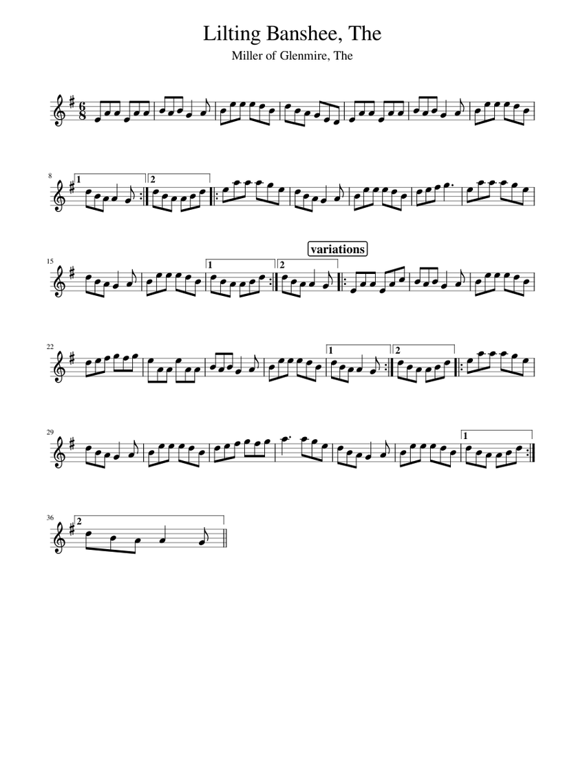 The Lilting Banshee Sheet music for Piano (Solo) | Musescore.com