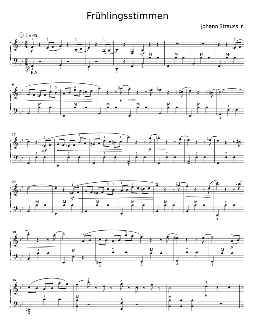 Frühlingsstimmen, Op.410 - Johann Strauss Jr. Sheet music for Accordion ...