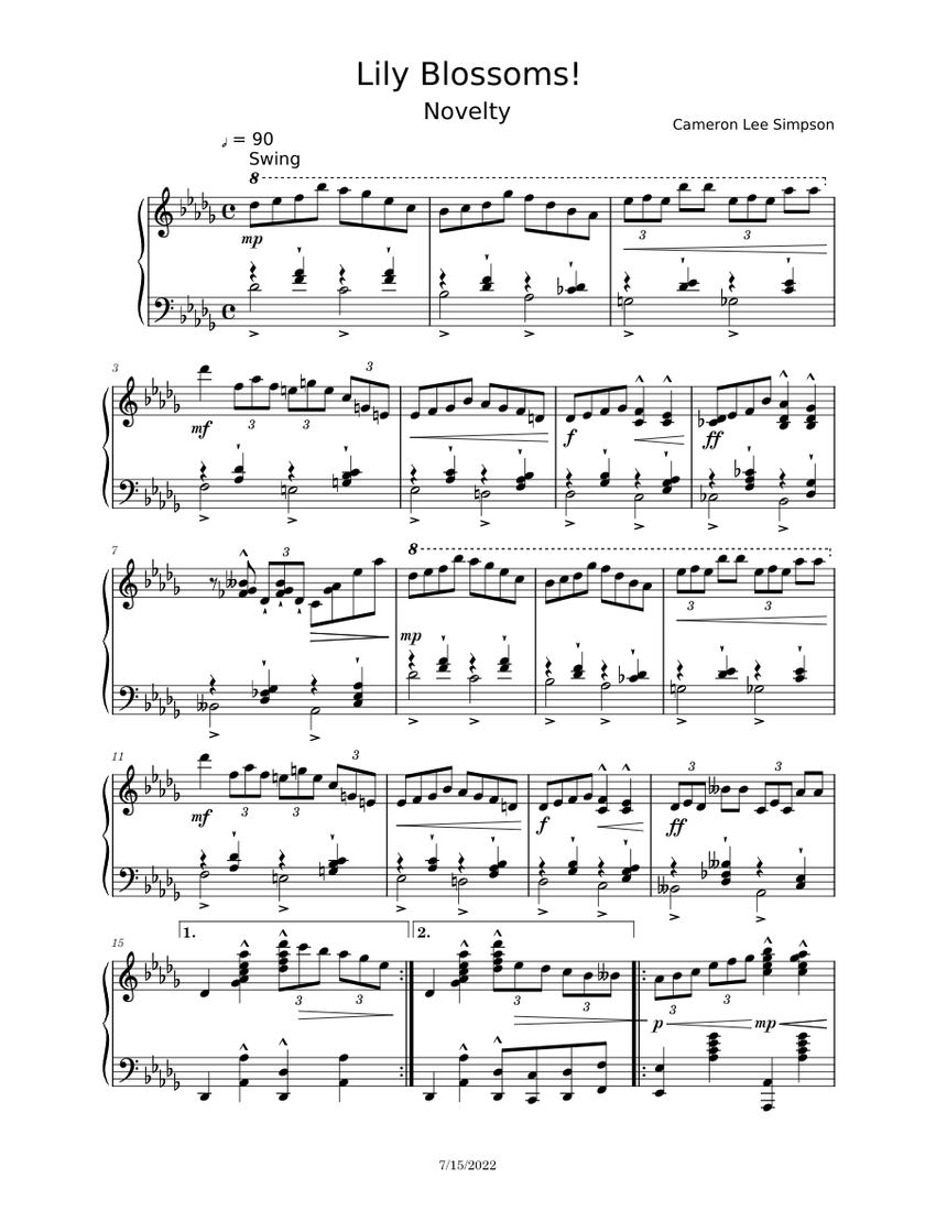 Lily Blossoms Sheet music for Piano (Solo) | Musescore.com