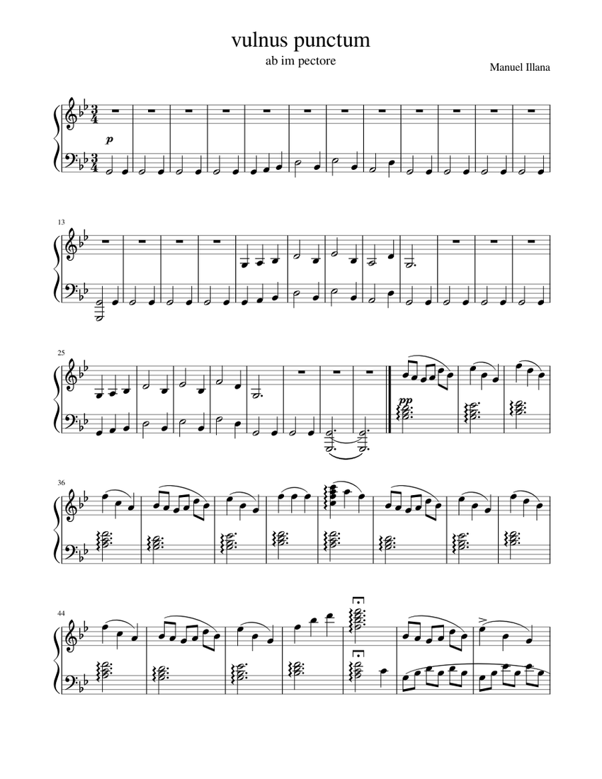 Vulnus punctum Sheet music for Piano (Solo) | Musescore.com