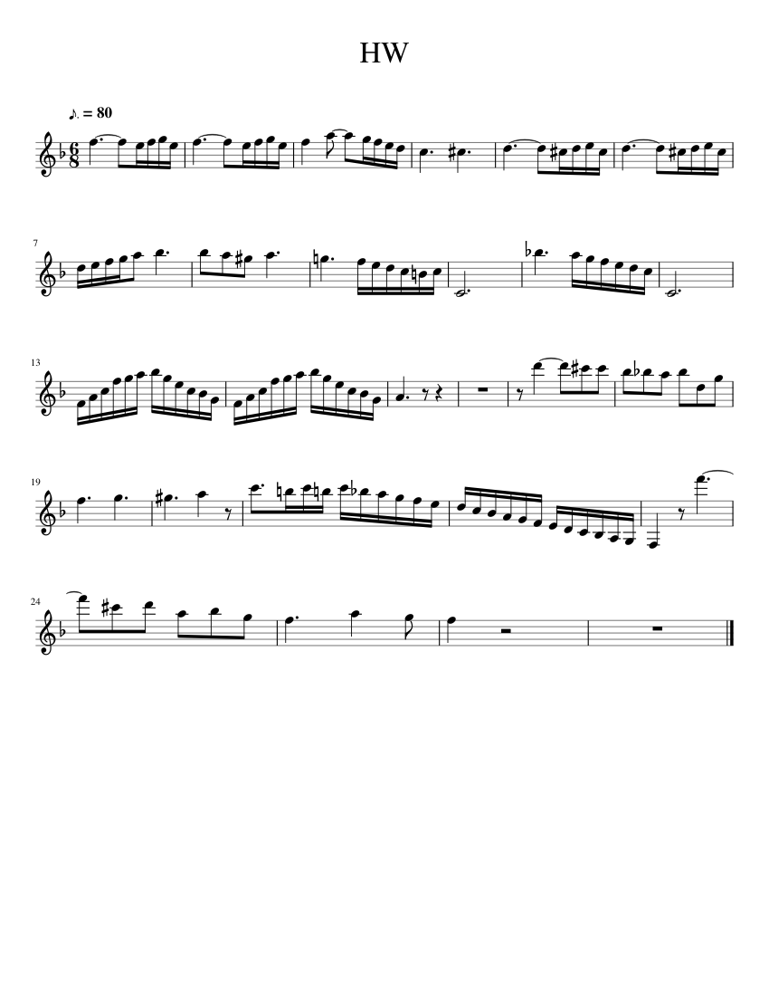 HW Sheet music for Clarinet other (Solo) | Musescore.com