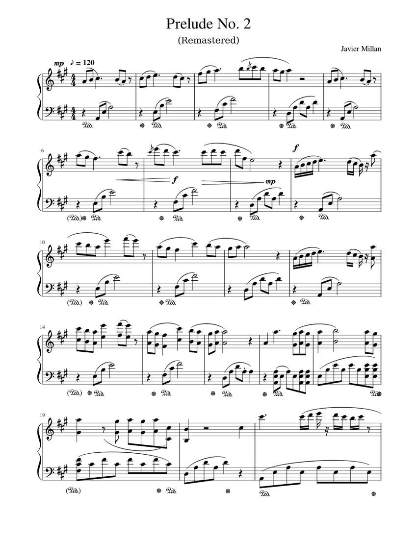 Prelude No. 2 (Remastered) Sheet music for Piano (Solo) | Musescore.com