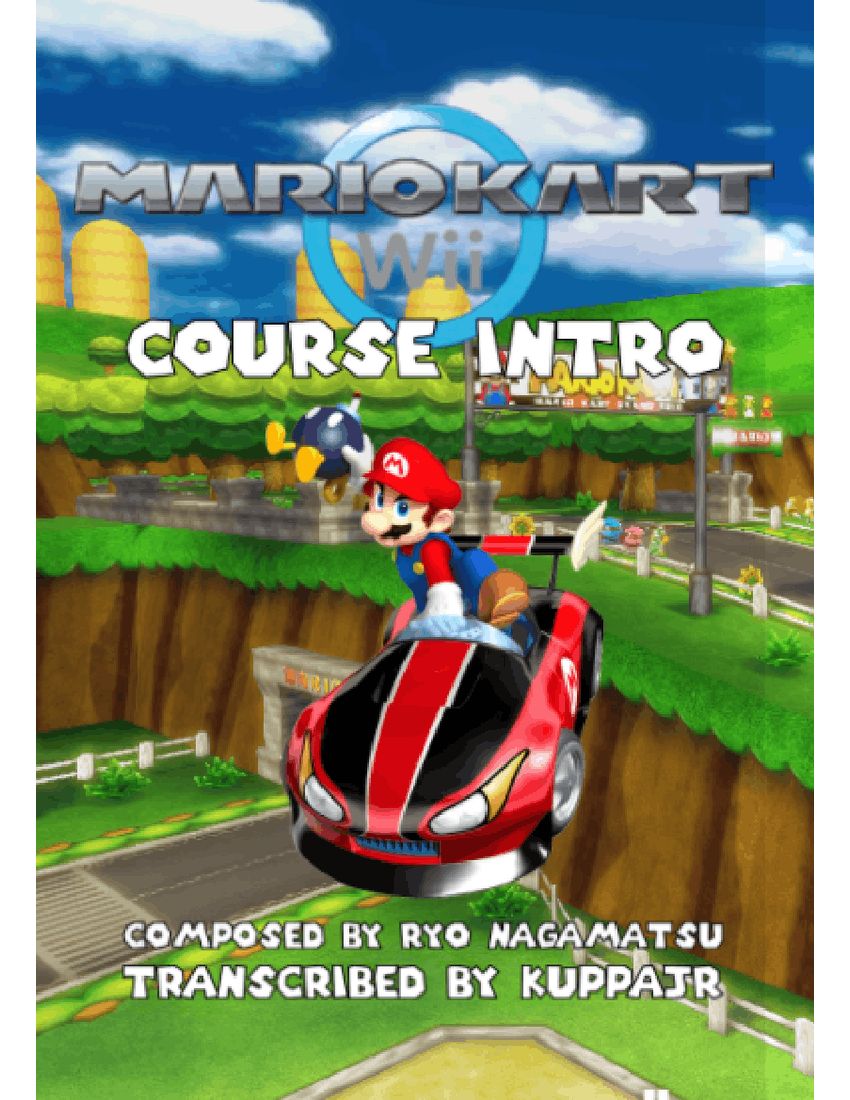 Course Intro | Mario Kart Wii Sheet music for Piano, Timpani, Guitar ...